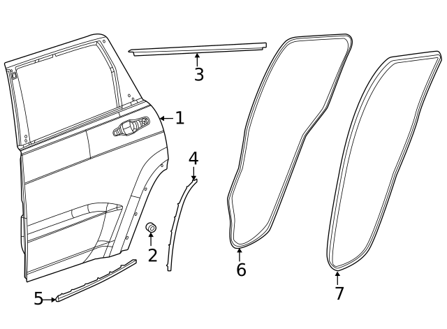 2021-2023 Jeep Grand Cherokee L Belt Weather-Strip 68458857ab ...