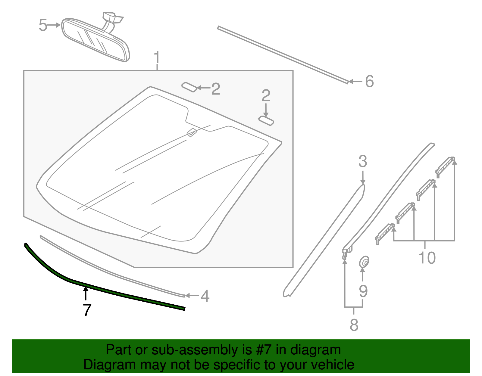 2015-2020 Honda Fit Windshield Molding 73151-T5R-A01 | AutoNationParts.com