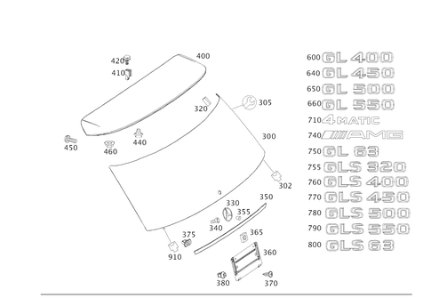 Rear-End Door/Rear-End Window Detachable Parts for 2018 Mercedes-Benz ...