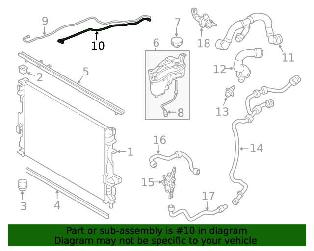 Genuine OEM Overflow Hose Part# LR134943 Fits 2018-2019 Land Rover ...