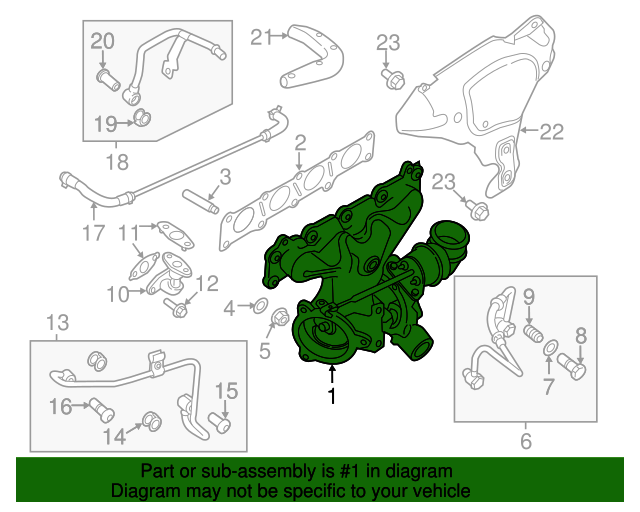 Genuine OEM Turbocharger Part# LR066515 Fits 2014-2017 Land Rover: Up ...