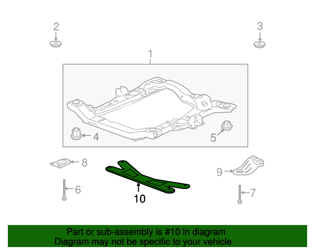 2009-2017 GM Drivetrain and Front Suspension Frame Brace 25928355 ...