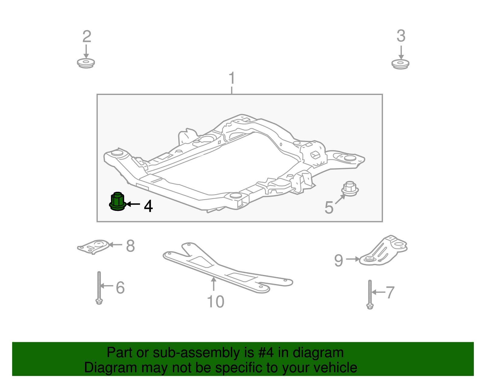 2007-2017 GM Engine Cradle Insulator 15116585 | Courtesy Parts