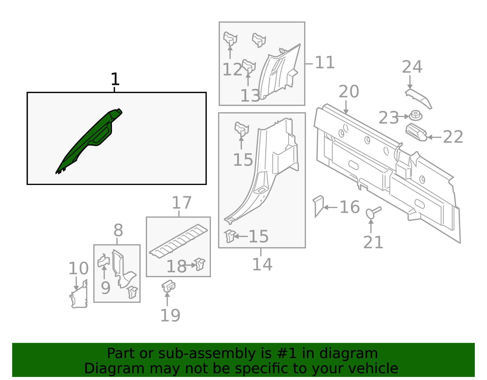 ML3Z-1503598-AD - Windshield Pillar Trim 2021-2024 Ford | Big 3 Auto Parts