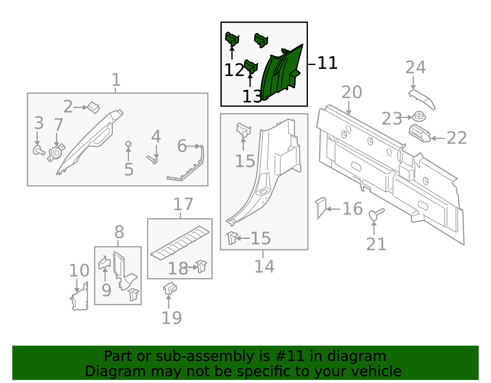 HC3Z-25278D12-AE - 2021-2024 Ford - Upper Pillar Trim | My Ford Parts