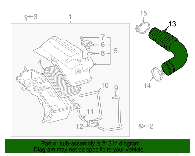 2000-2005 Toyota Celica Inlet Duct 17881-22030 | Toyota Parts Center