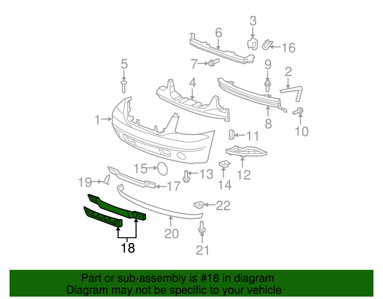 2007-2014 GMC Chrome Front Lower Grille with Covers 15264513 GM ...