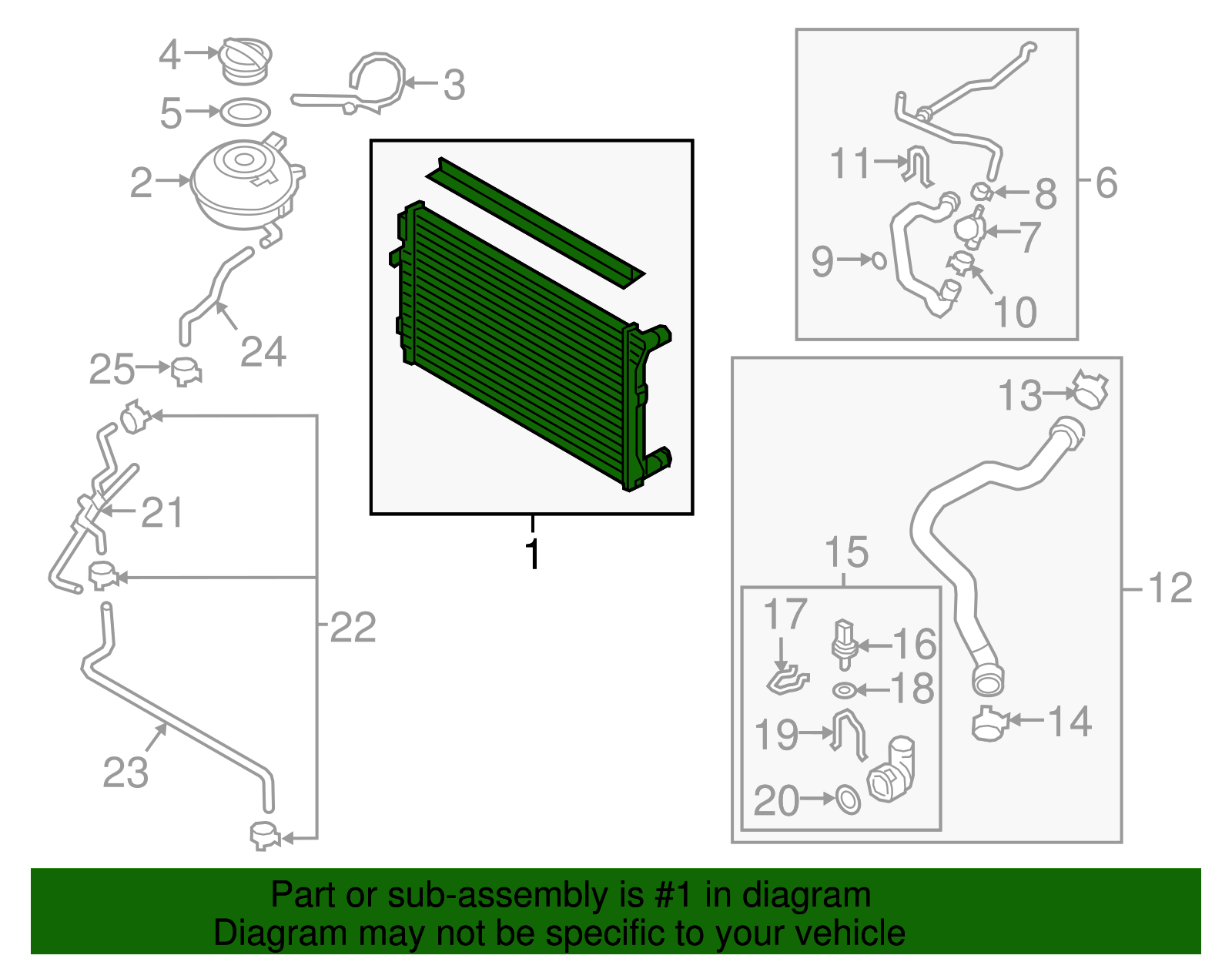 2016-2018 Audi A3 Sportback e-tron Radiator 5Q0-121-251-GR | Audi OEM ...