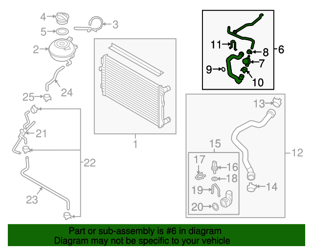 2016-2018 Audi A3 Sportback e-tron Upper Hose 5Q0-122-101-EN | European ...
