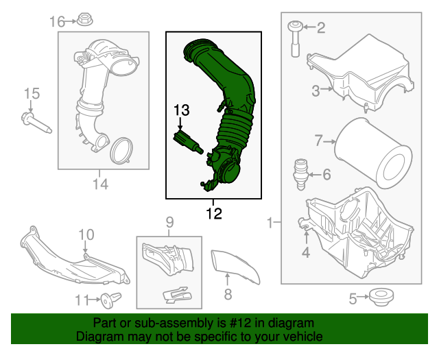 Genuine OEM Ford - Intake Duct CV6Z-9C623-B | OEM Ford Parts & Accessories