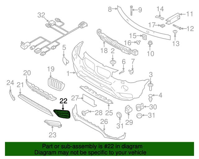 51117338513 - 2015-2017 BMW X3 Bezel (51-11-7-338-513) | BMW of South ...