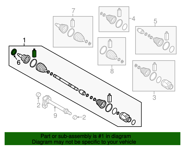 49501-D4450SJ - Axle Assembly 2016-2020 Kia Optima | Kia.Parts Store