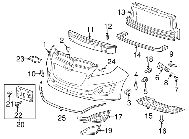 95948371 - Front Bumper Lower Impact Bar 2013-2015 Chevrolet Spark ...