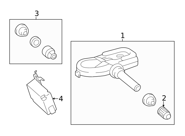 42607-02050 - Tire Pressure Monitoring System Sensor - 2019-2024 Toyota ...