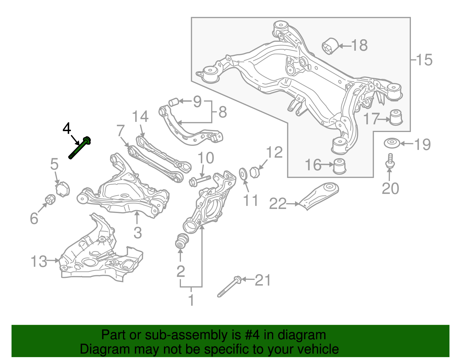 2005-2011 Audi Lower Control Arm Adjust Bolt WHT-001-682 | Genuine Audi ...
