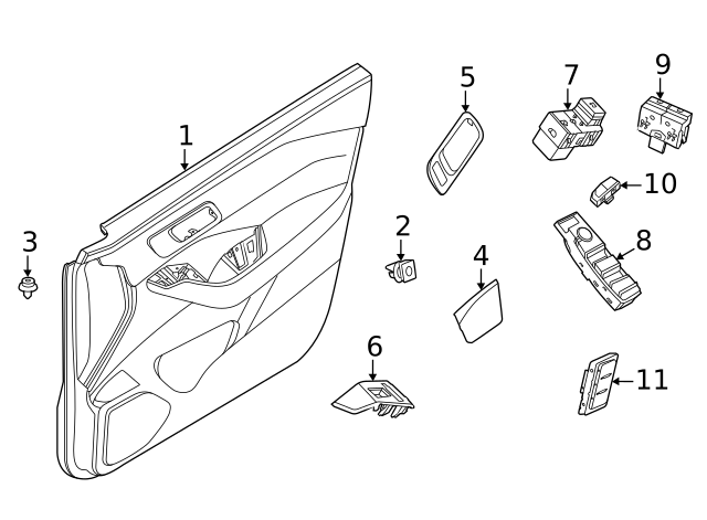 809A0-6RR1A - Door Trim Panel 2021-2022 Nissan Rogue | Nissan Parts ...