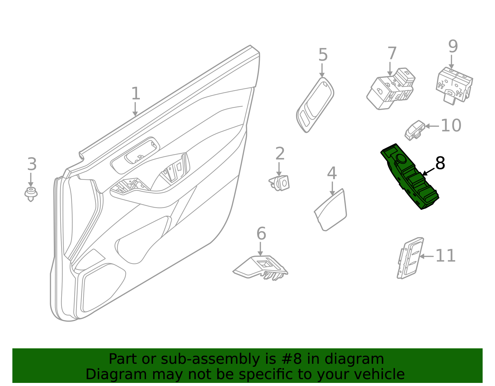 25401-6RE0C - Window Switch 2021-2025 Nissan Rogue | Nissan Parts ...