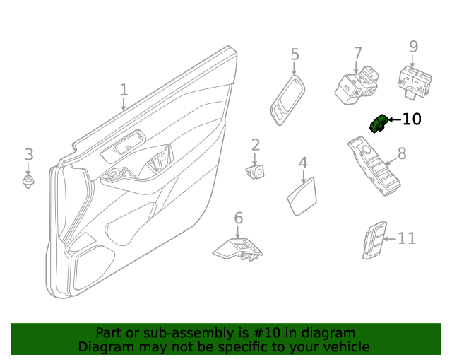 2021-2024 Nissan Lock Switch 25210-6RA0A | GetOEMParts.com