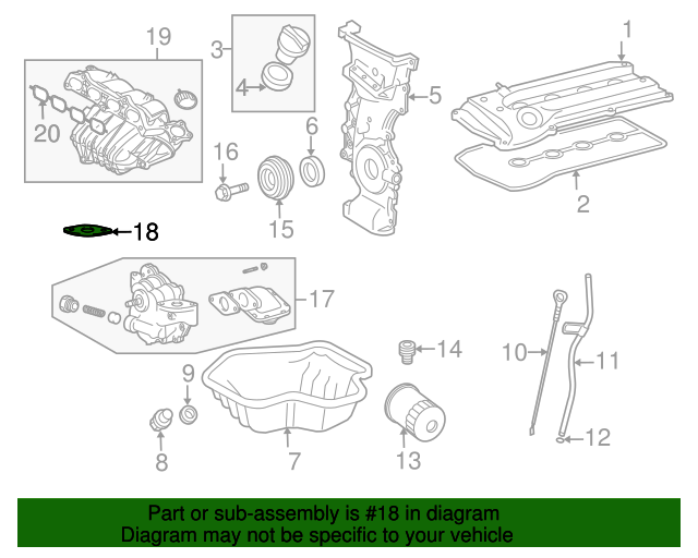 Toyota 2001-2015 Toyota Oil Pump Gasket 15193-0H010 | Toyota Parts