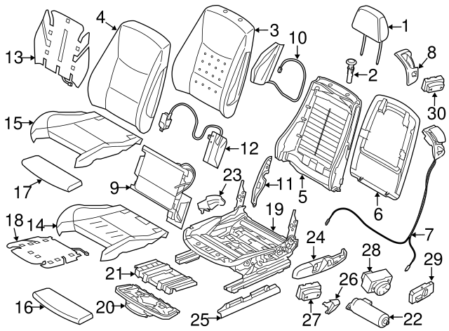 2014-2020 BMW Cover, sport backrest imit. leather,left 52-10-7-329-025 ...