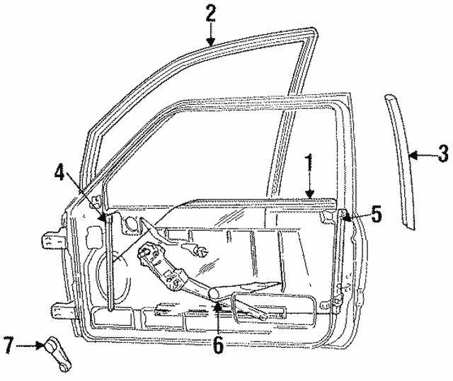 1994-2002 Dodge Glass - Driver's Side (LH) 55135397AC | TascaParts.com