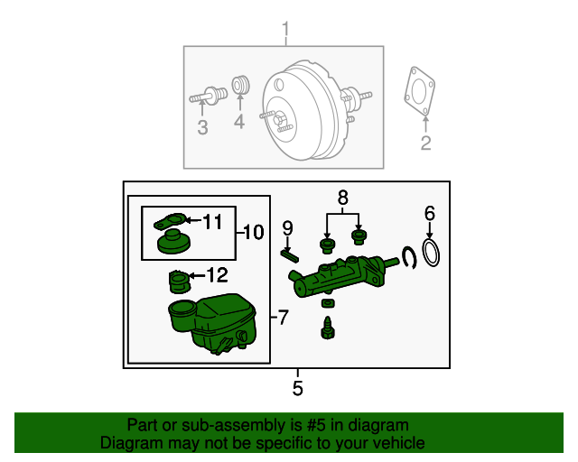 2007-2012 Toyota Yaris Master Cylinder 47201-52330 | Toyota Parts Center