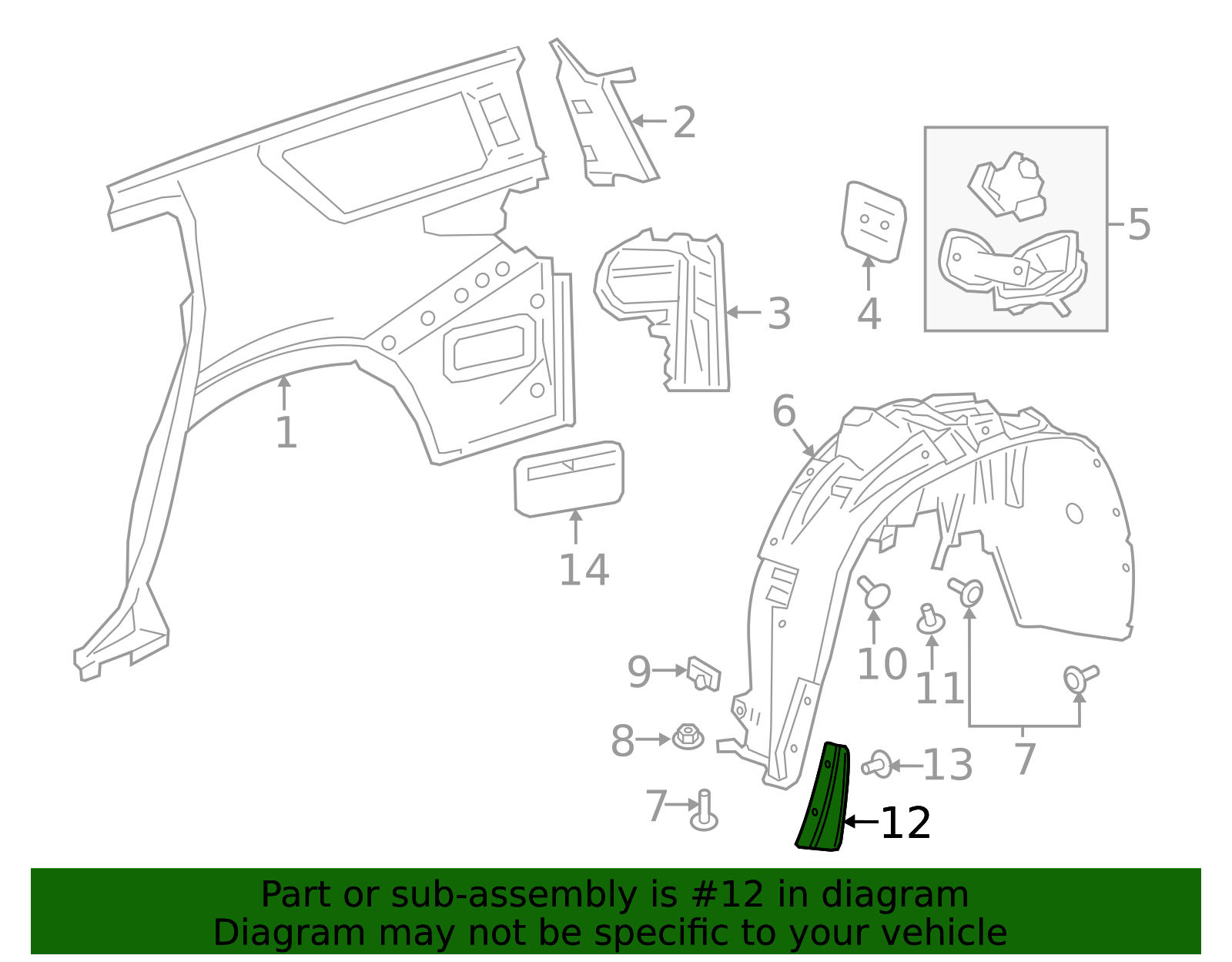 84083318 - Rear Passenger Side Tire Front Air Deflector 2018-2024 ...