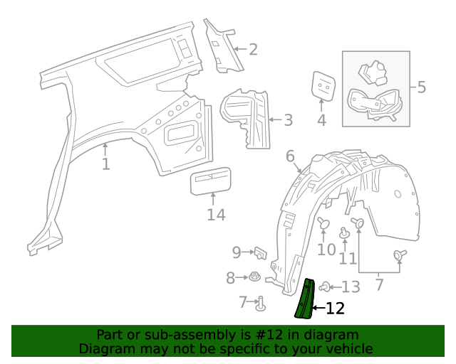2018-2024 Chevrolet Rear Driver Side Tire Front Air Deflector 84083319 ...
