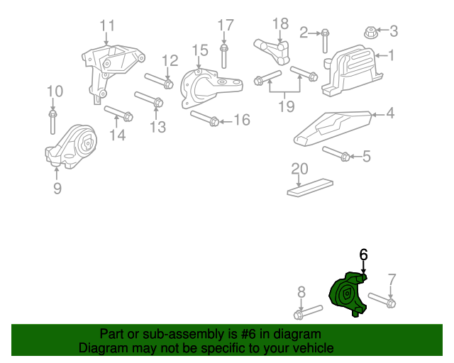 20839833 - OEM GM Ft Trans Mount | GMPartsCenter.net | GM Parts Center
