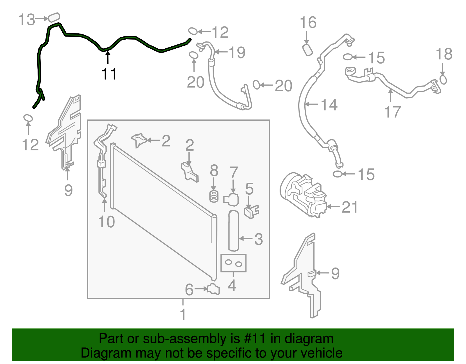 92440-9HP1B - 2016-2021 Nissan Maxima - Rear AC Tube | Anicra Nissan Parts