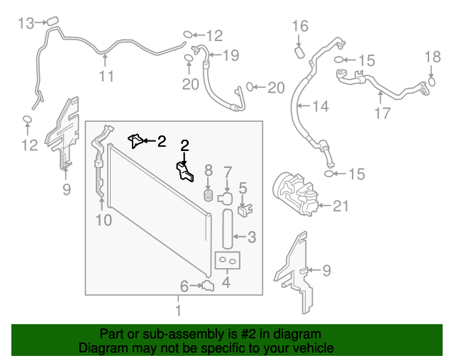 2013-2023 Nissan Condenser Assembly Upper Bracket 92114-3TA0B | Nissan ...