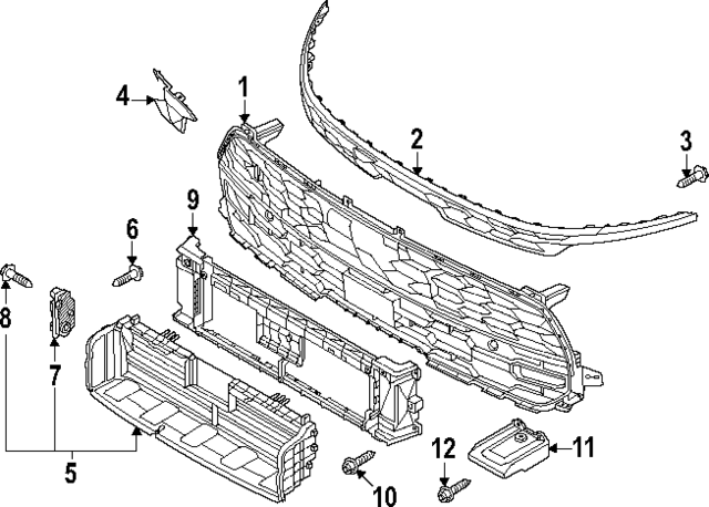 86370-AO000HMS - Upper Grille 2023-2024 Kia Niro EV | Kia.Parts Store