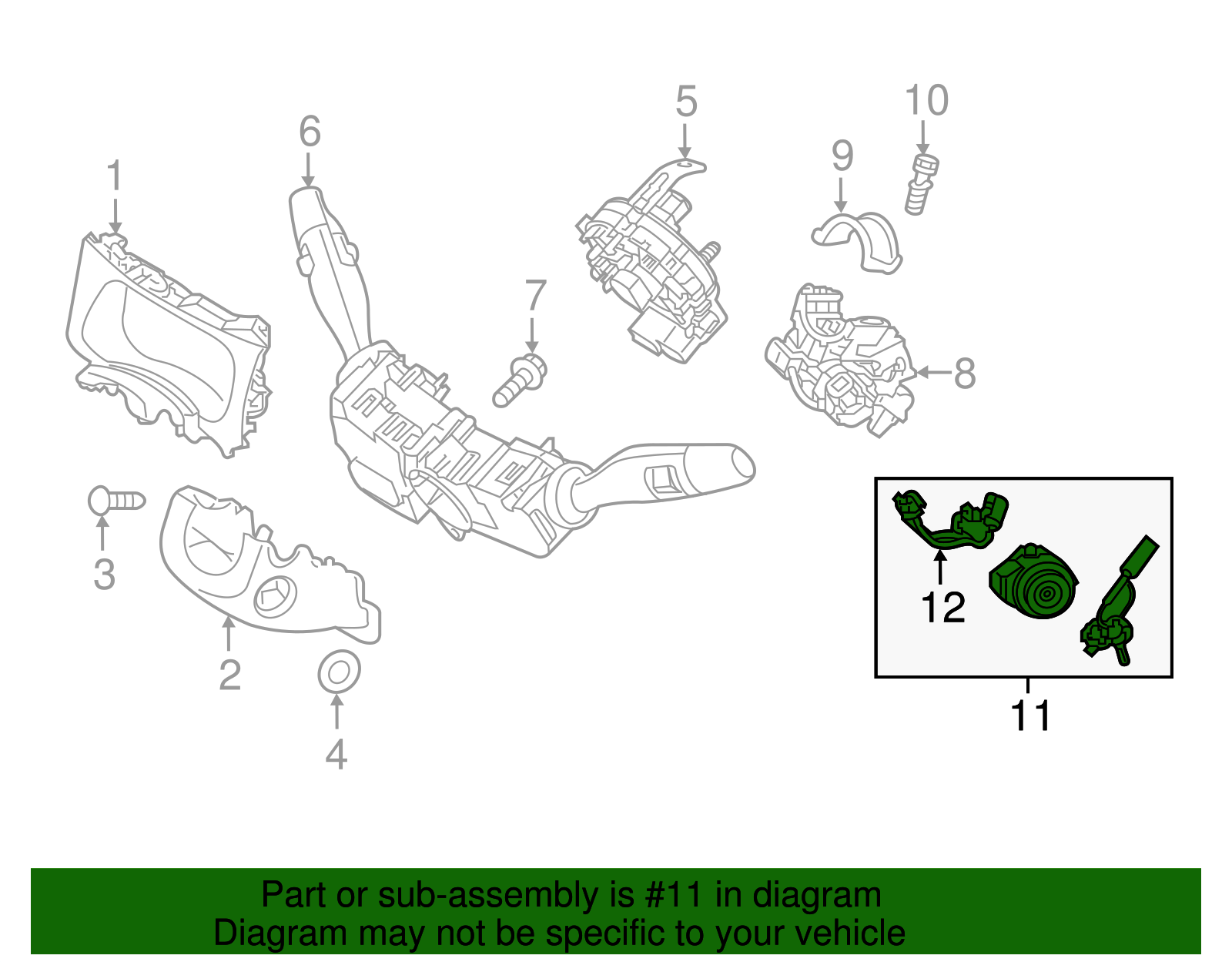 Hyundai - 81905-D3080 - Cylinder & Keys - 2016-2021 Hyundai Tucson ...