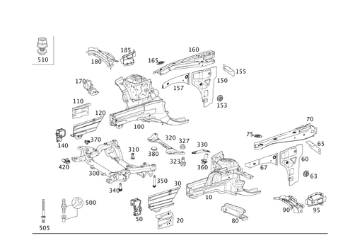 Wheel Well, Front Axle Carrier for 2015 Mercedes-Benz E250 | Mercedes ...