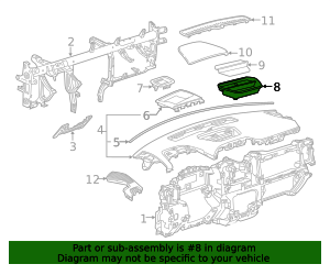 2019-2021 GM Instrument Panel Pocket 84169687 | GMPartsDirect.com