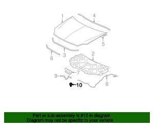 1991-2009 Ford Hood Bumper F49Z-16758-A | TascaParts.com