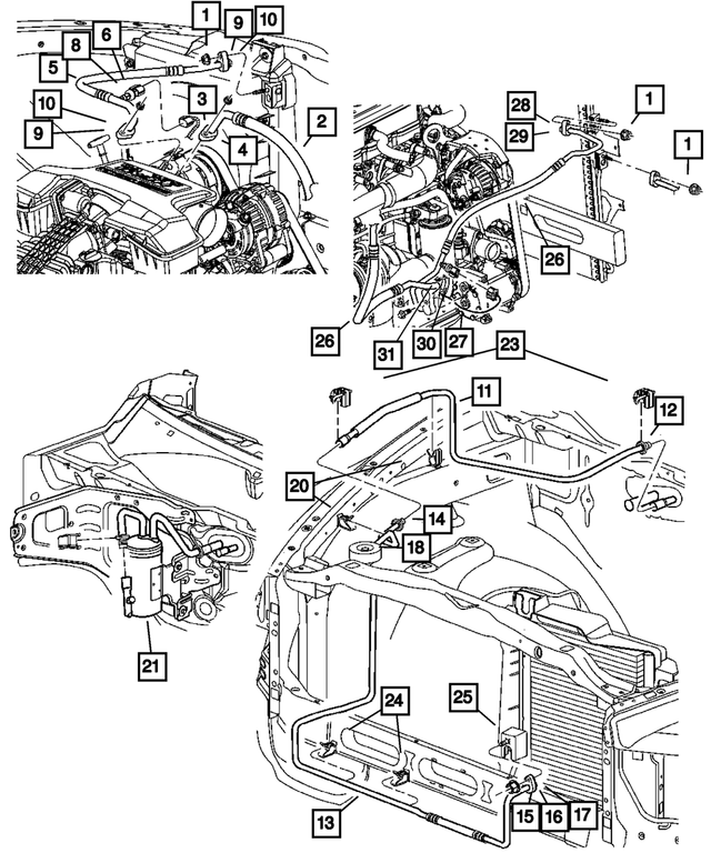 2006-2009 Dodge A/C Liquid Line 55056808AA | Mopar Estores