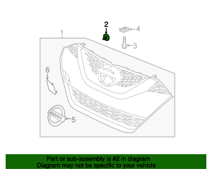 2016-2023 Nissan Maxima Grille Assembly Fastener 63849-3KA0A | Ziegler ...
