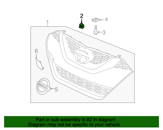 2016-2023 Nissan Maxima Grille Assembly Fastener 63849-3KA0A | Ziegler ...