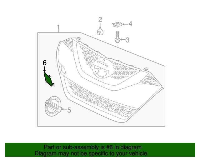 62086-4RA0A | Nissan Moulding-Radiator Grille Lower Rh - Genuine OEM ...