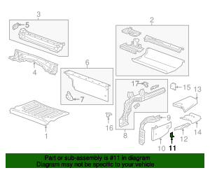2017-2018 Cadillac CT6 Driver Side Underbody Rear Air Deflector Bracket ...