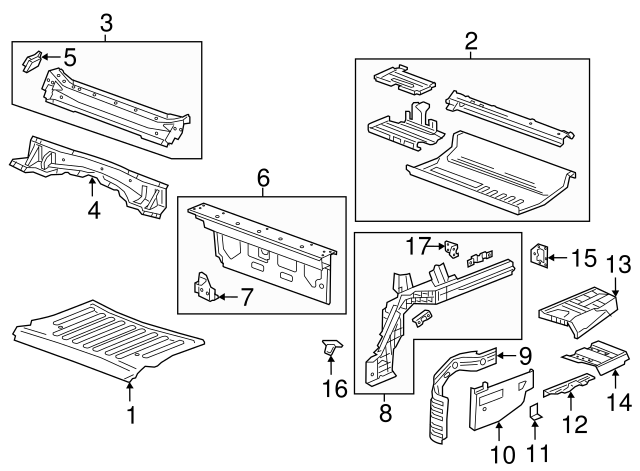 Genuine OEM Rear Compartment Floor Panel Rail Part# 84146462 Fits 2017 ...