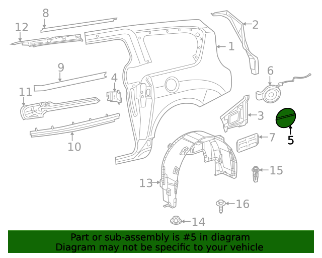 2017-2024 Chrysler Fuel Door 68228468AB | Mopar Parts Canada