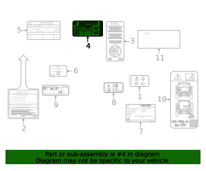 2020-2023 Land Rover Tire Info Label LR129867 | Express Land Rover Parts