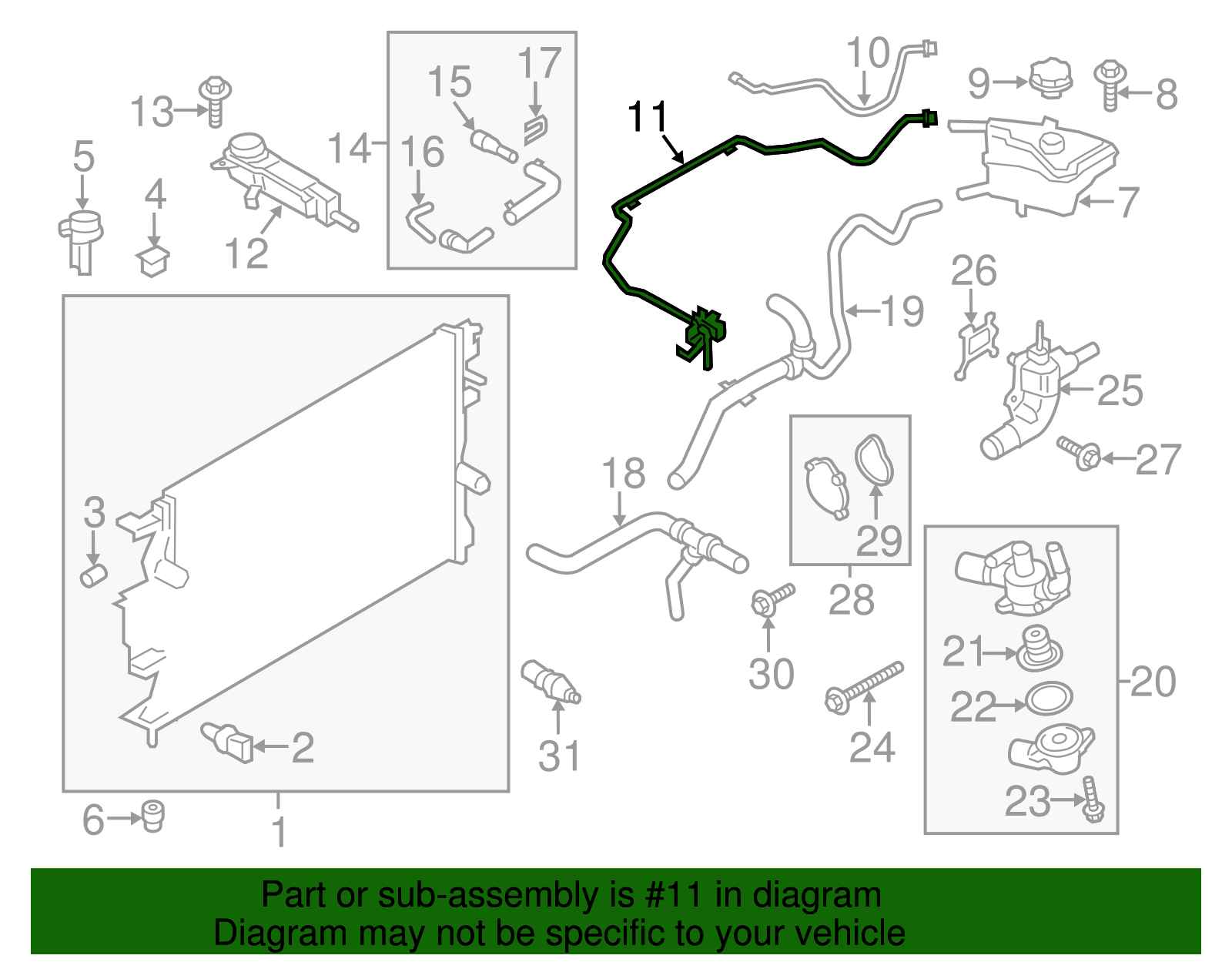 2013-2016 Ford Fusion Engine Coolant Reservoir Hose DG9Z-8A365-E | OEM ...