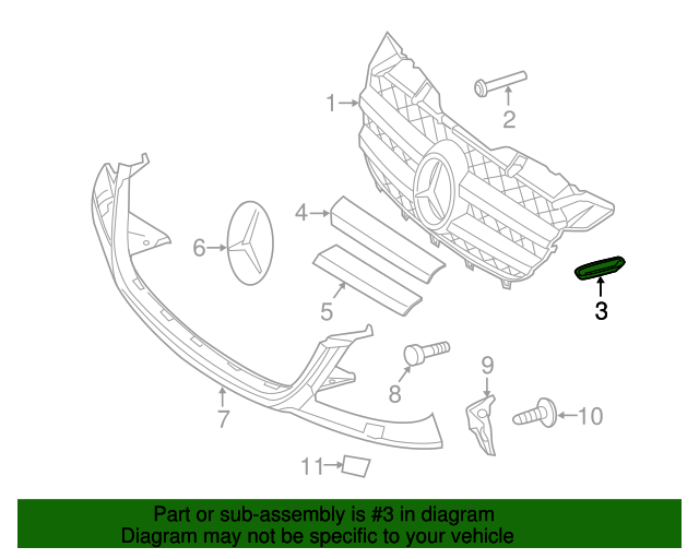 000-998-52-05 - Grille Grommet 2010-2013 Mercedes-Benz | Mercedes-Benz ...