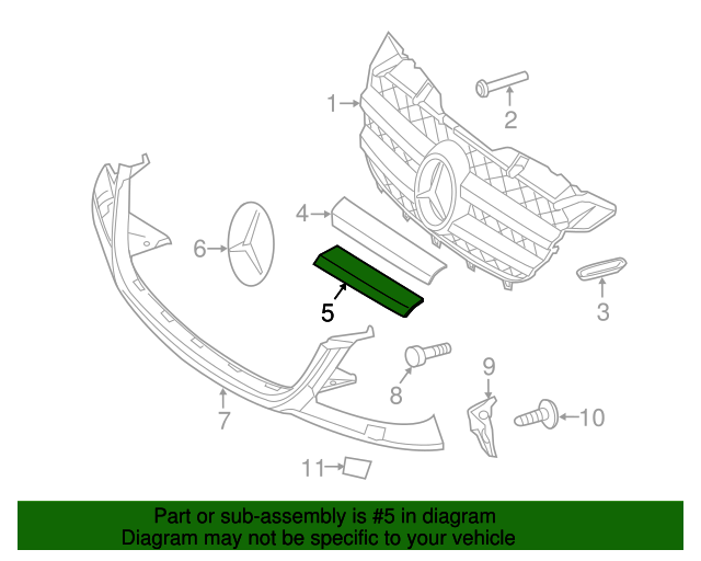 906-888-03-73 - Chrome Strip 2010-2013 Mercedes-Benz | Mercedes-Benz ...