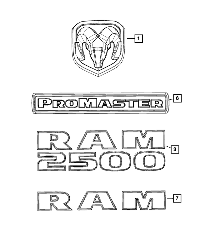2023 Ram ProMaster 2500 2500 Promaster Nameplate 68535972AB | Mopar Estores