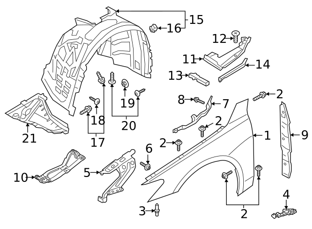 2021-2024 Audi Fender Bracket 4K8-821-131-A | Audi USA Parts