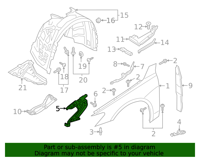 2021-2024 Audi Fender Bracket 4K8-821-131-A | Audi USA Parts